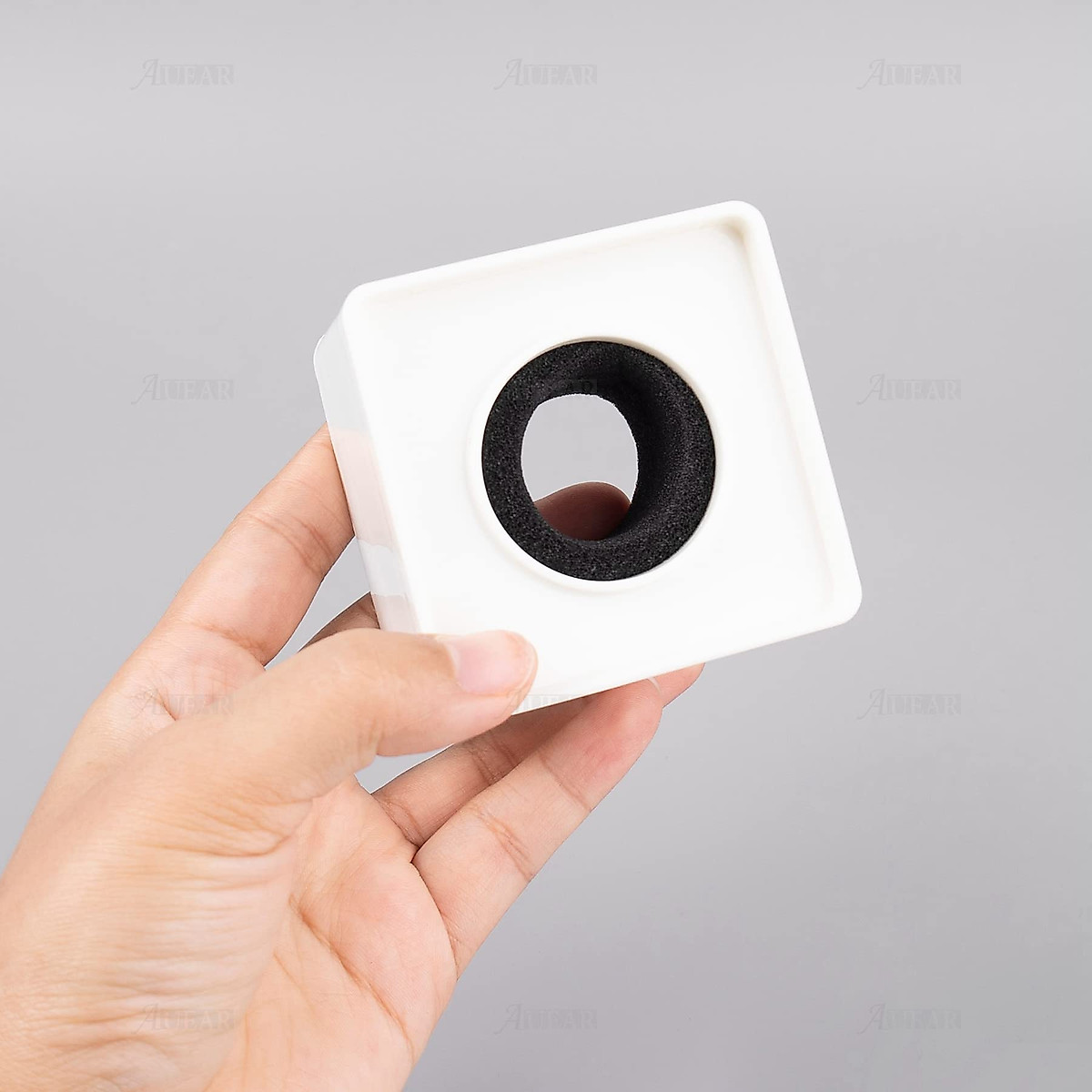 AUEAR, Square White Mic Flag Cube Shaped Microphone Logo Custom Flag for News Interview KTV