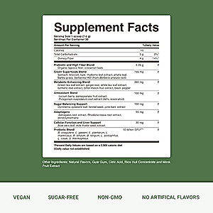 ACTIVATEDYOU Morning Complete Daily Wellness Drink with 10 Billion CFUs, Prebiotics, Probiotics and Green Superfoods, 30 Servings, Apple Cinnamon Flavor