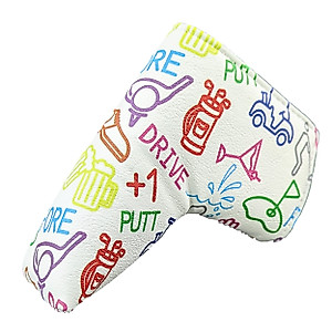 Foretra - Limited Edition Golf Icons Pattern Putter Headcover Quality PU Leather Magnetic Closure for Blade Style Putters