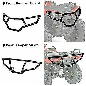 2Pcs ATV Front and Rear Bumpers Compatible with 2014-2020 Polaris Sportsman 570/ X2 570/ 570 SP/ETX/450 Bumper Protector