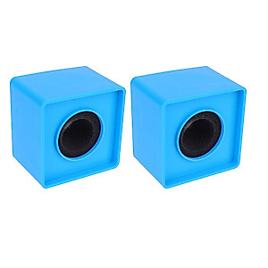 NUOBESTY 2Pcs Microphone Flag Station Logo Square Cube Shaped Portable Mic Stands Injection Molding Flag for TV Conference Interviews Stage (Blue)