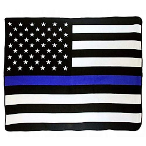 Infinity Republic - Thin Blue Line Soft Fleece Throw Blanket - 50x60 Perfect for Living Rooms, bedrooms, Kids' Rooms, Outdoors!