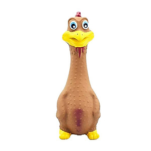 ＫＬＫＣＭＳ 2Pcs Screaming Chicken, Latex Rubber Squaking Chicken Toy Novelty Rubber Chicken Ducks for Kids and Dogs, Rubber Chickens Dog Chew Bite Toys