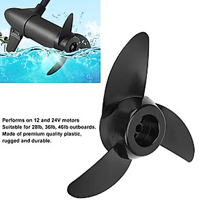 KIMISS Propellers Electric Outboard, Electric Outboard Propeller Kit 3 Blades for 28lb 36lb 46lb 12V 24V Trolling Motors Accessories