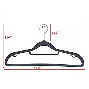 Quality Hangers Clothes Hangers 50 Pack - Non-Velvet Plastic Hangers for Clothes - Heavy Duty Coat Hanger Set - Space-Saving Closet Hangers with Black Swivel Hooks - Functional Non-Flocked Hangers