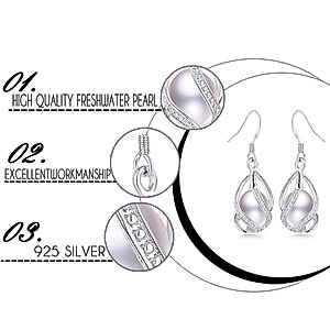 HENGSHENG 100% Natural Freshwater Pearl Jewelry Sets For Women Fashion 925 Sterling Silver Earrings&Pendant Wedding Jewelry Black