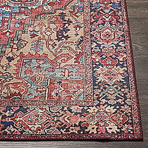 Artistic Weavers Reeta Printed Medallion Area Rug,7'6" x 9'6",Bright Red/Wheat