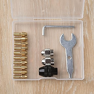 Drill Chuck Collet Set for Dremel, 15PCS Chuck Collet Kit, 0.8-3.2mm Shank Replacement 4486 Rotary Tool Keyless Quick Change Chuck Accessory with Replacement 4485 Brass Collet Metal Nut