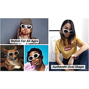 Clout Goggles Glasses Oval Retro Kurt Cobain Sunglasses Meme Jackie O Style Round Vintage Y2K Mod smp
