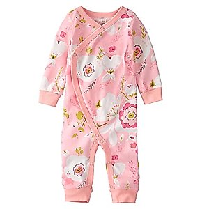 Little Planet by Carter's Baby Girls' Organic Cotton Wrap Sleep & Play, Pink Floral, 9 Months