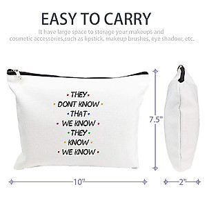 Funny Makeup Cosmetic Bag Friends Tv Show Cotton Zipper Pouch Travel Bag Toiletry Make-Up Case for Friends Fans Women Stoner Friend Bestie Birthday Gifts