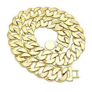 NEW HIP HOP 30mm/30' THICK CUBAN LINK CHAIN NECKLACE - RC2362G, Gold