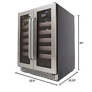 Whynter BWR-401DS 40 Bottle Stainless Steel Dual Zone Built Wine Refrigerators-Elite Series with Seamless Doors