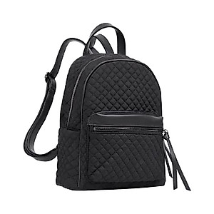 ANNASPEAK Women's Fashion Backpack Purse Satchel Handbags and Shoulder Bag PU Leather Travel bag (Quilted Black, Medium)