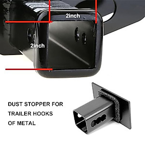 ZBGUN 2 PCS American Flag Car Tow Hook Dust Plug, 2In Heavy Metal Anti-theft Trailer Hitch Lock with 2 Keys, Universal Durable Square Truck Trailer Receiver Protective Accessories for Car SUV (Silver)