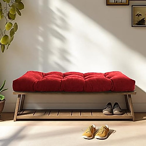 Focuprodu Bench Cushion 45 inch, Bench Cushions for Indoor Furniture, Durable Stain Resistant Outdoor/Indoor Bench Seat Cushion(45x18x4 inch, Burgundy)