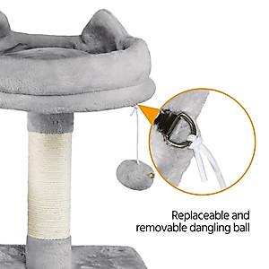 Yaheetech 62.2inches Cat Tree Cat Towers Cat Condo with Platform & Hammock, Scratching Posts for Kittens Pet Play House with Plush Perch for Indoor Activity Relaxing