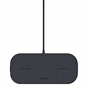 mophie Dual Universal Wireless Charging Pad - 10 Watt, Works with Qi-Certified Devices, Fast Charge for Samsung Galaxy, Google Pixel, Apple iPhone, Apple AirPods, and Extra USB-A Port for Apple Watch