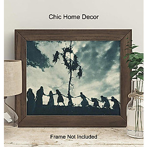 Witch Wicca Coven - Wicca Wiccan Witch Decor - Gothic Living Room Decor - Goth Wall Art Decorations - Pagan Gifts - Witches Witchcraft Paganism Supplies - Medieval Creepy Black Magic Decor