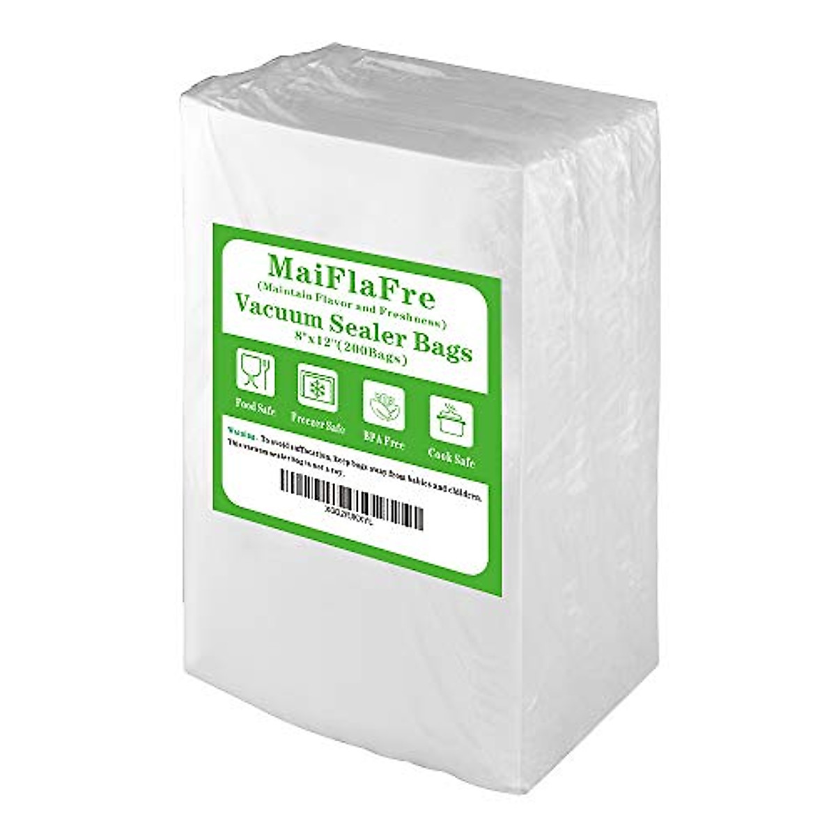 MaiFlaFre 200 Quart 8X12 Vacuum Sealer Bags with Commercial Grade, BPA Free, Heavy Duty.Vacuum Sealer Freezer Bags Compatible with Any Types Vacuum Sealer