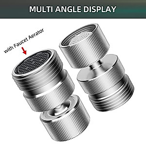 iFealClear Sink Faucet Adapter, Faucet Aerator Adapter to Garden Hose with 360 Degree Swivel Ball Joint, Female 55/64-Inch Sink Aerator, Garden Hose with Adapter Male to Male/Female to Male, Chrome