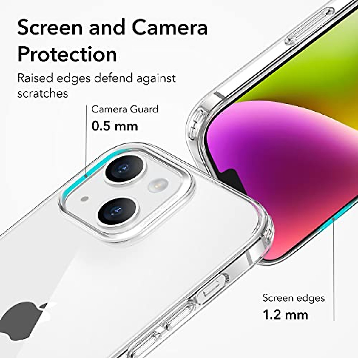 ESR Clear Case Compatible with iPhone 14 Case and iPhone 13 Case, Shockproof Thin Silicone Cover, Yellowing-Resistant Slim Transparent TPU Phone Case, Project Zero Series, Clear