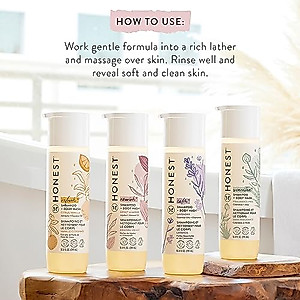 The Honest Company 2-in-1 Cleansing Shampoo + Body Wash | Gentle for Baby | Naturally Derived, Tear-free, Hypoallergenic | Sweet Almond Nourish, 18 fl oz