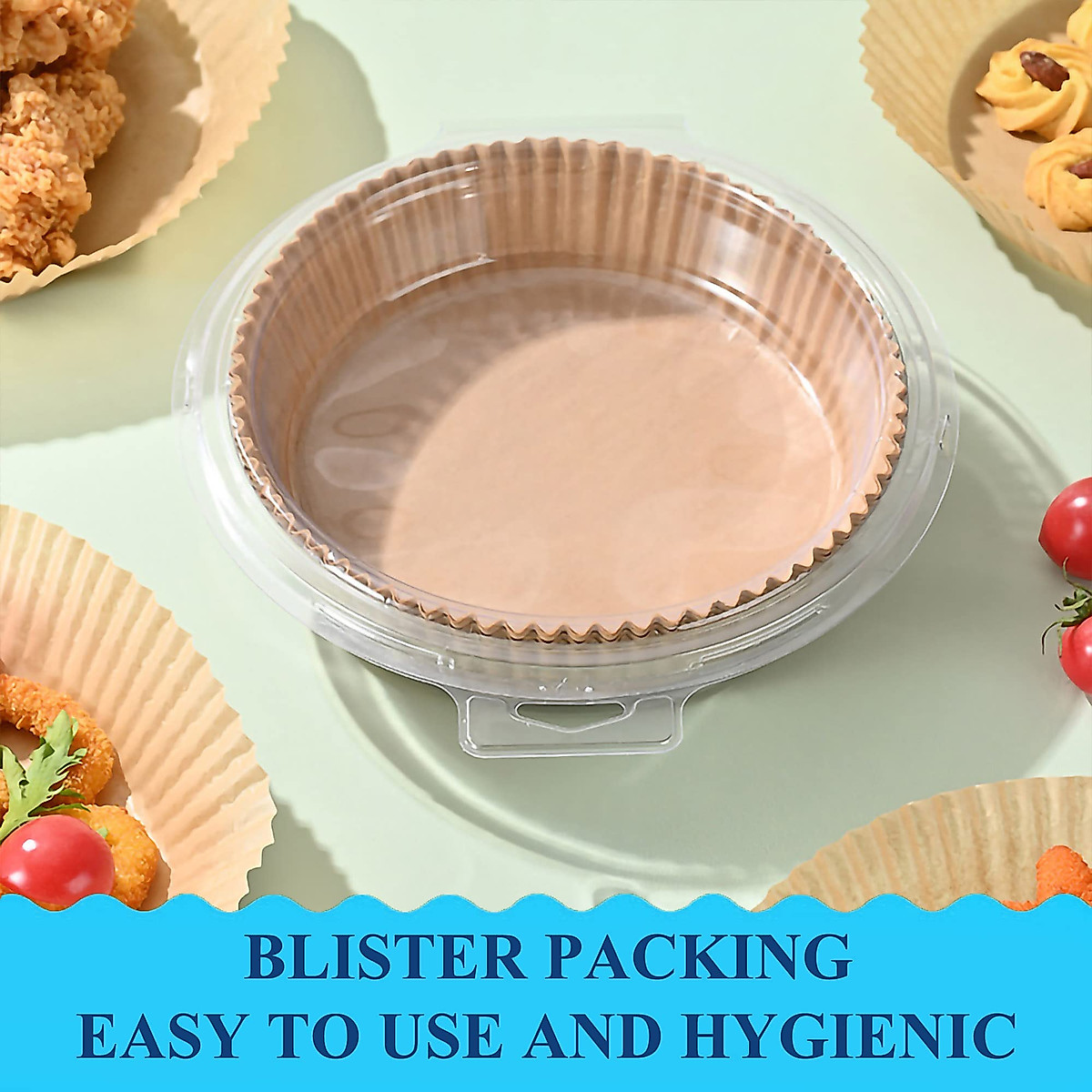 Air Fryer Disposable Paper, 100Pcs Parchment Paper Liners, Non-stick Cooking Paper, Oil Resistant, 6.3inch for 3-5Qt Air Fryer Baking Roasting Microwave (6.3IN-Round)