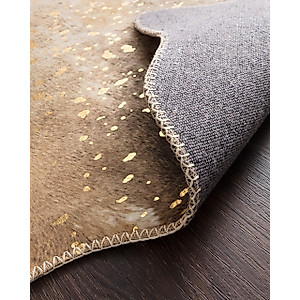 Loloi II Odessa Collection ODE-01 Accent Rug 3'-10" x 5' Mocha/Sand Rectangular 0.25" Thick