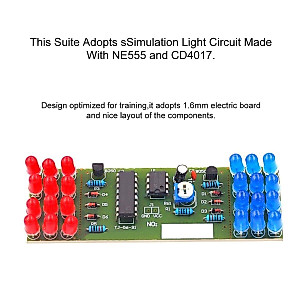 DORHEA 3 Set LED Flashing Lights Practice Board - NE555 CD4017 IC Kits - Red Blue Dual-Color DIY Kit - Strobe Electronic Suit Flashing Lights Components