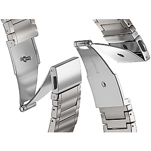 LDFAS Compatible for Apple Watch Ultra 2 Band 49mm,Series 10 46mm Titanium Metal Solid Link Bracelet Bands Replacement for iWatch Strap Compatible for Apple Watch 9/8/7 45mm 44mm Band, Silver Gray