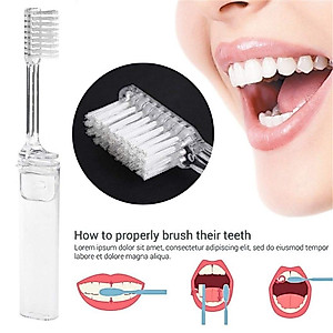 Kshcf Folding Toothbrush Plastic Transparent Portable Outdoor Travel Camping Foldable Teethbrush Soft Hair Solid Color Tooth Brush