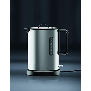 Bodum Ibis Stainless Steel Electric Water Kettle, 51 Ounce, Matte Chrome