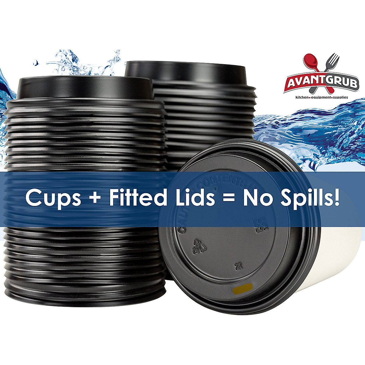 White 12 Oz Paper Coffee Cups With Recyclable Dome Lids, 100 Pk. BPA Free Disposable Drink Cup Set for Serving Hot Tea and Lattes at Kiosks, Shops, Cafes, or Concession Stand