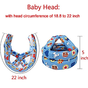 IULONEE Baby Infant Toddler Helmet No Bump Safety Head Cushion Bumper Bonnet Adjustable Protective Cap Child Safety Headguard Hat for Running Walking Crawling Safety Helmet for Kid (Blue Ball)