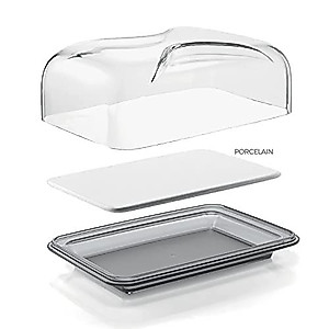 Guzzini - Gocce, Rectangular Cheese Dish Set - Transparent, 25,5 x 18 x h11,5 cm - 27010065
