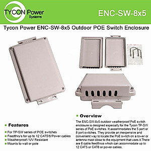 Tycon Systems ENC-SW-8x5 Outdoor Enclosure For TP-SW 5 And 8 Port POE Switches