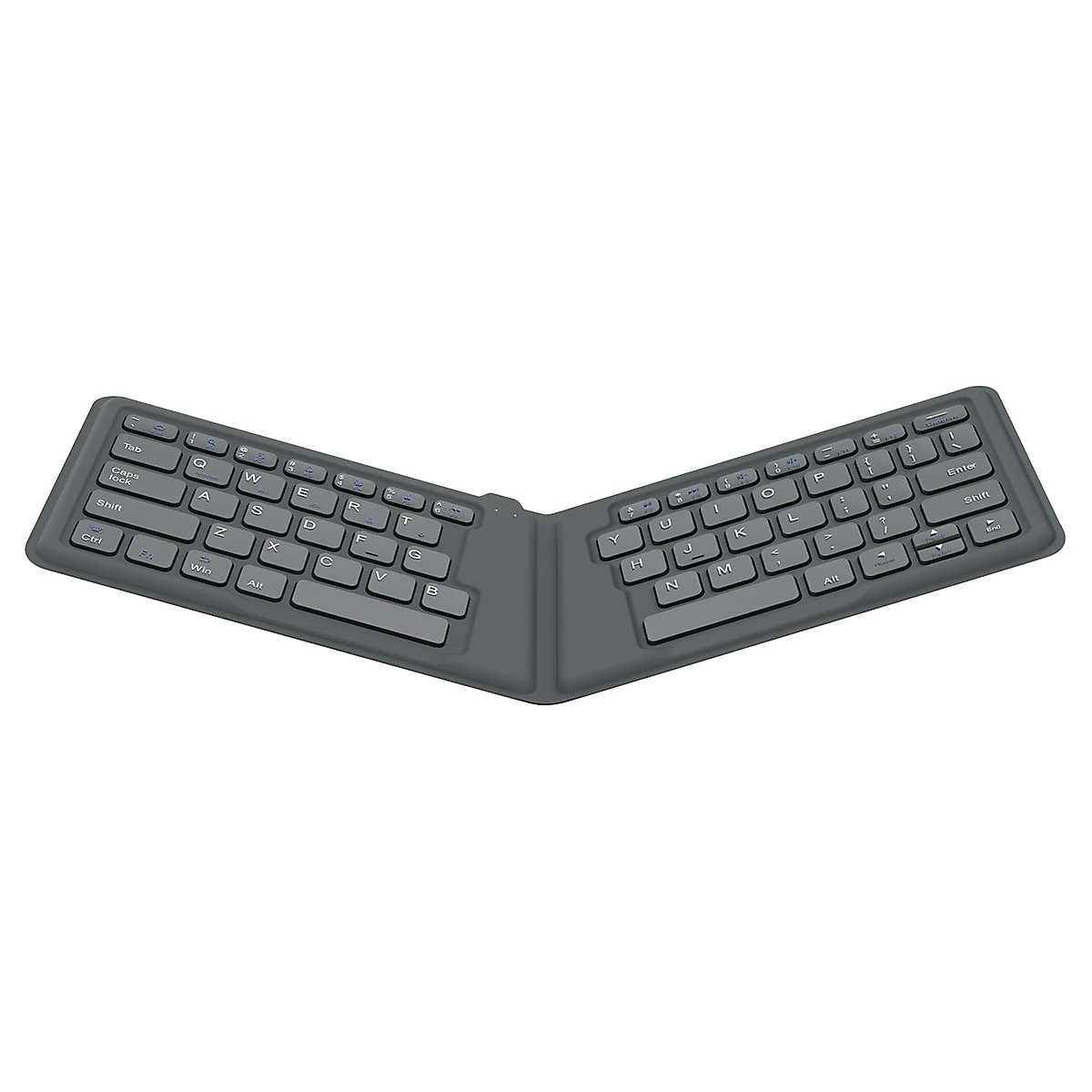 MoKo Foldable Bluetooth Keyboard, Ultra-Slim Portable Wireless Keyboard Rechargable Fit iPad iPhone, Folding Bluetooth Keyboard Compatible with iOS Android Windows Tablet Smartphone Laptop, Gray