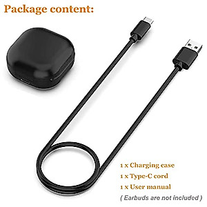 Wireless Charging Case for Galaxy Buds 2, Replacement Charger Station Box with USB-C Cable Cord for Samaung Galaxy Buds 2 SM-R177 Bluetooth Earbuds Accessories
