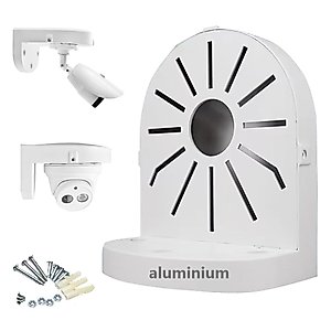 compcctv Security Camera Mount Bracket, Aluminum Indoor Outdoor Wall Mount Bracket L-Type Bracket for CCTV Security Dome IP Camera Mounting Dome Security Camera Junction Box Mount Bracket Universal