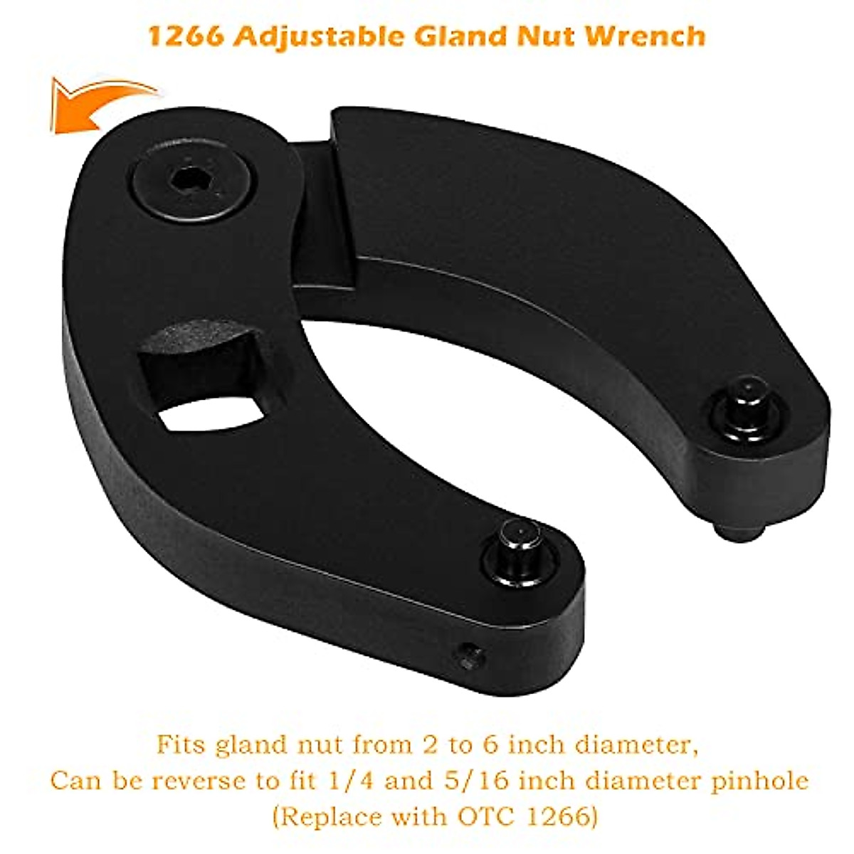 Bonbo 1266 &7463 Adjustable Gland Nut Wrench Small and Large Universal Adjustable Gland Nut Wrench for Hydraulic Cylinder (Set of 2)