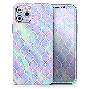 Design Skinz Iridescent Dahlia v4 - DesignSkinz Protective Vinyl Decal Wrap Skin Cover Compatible with The Apple iPhone 12 Pro (Full-Body, Screen Trim & Back Glass Skin)