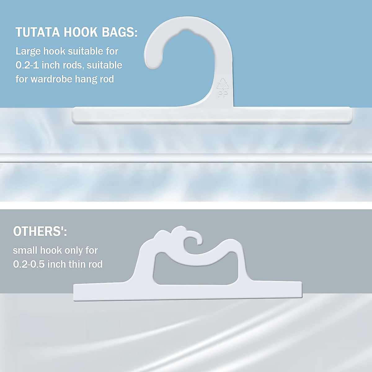 Hanging Storage Bags 24 Pack, Large Hook 10 x 12.5-inch Clear Plastic Bags for Classroom, Library and Pharmacy Use