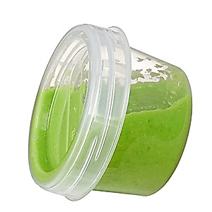 Elegant Disposables Baby Food Storage Containers 24 Pack, 4 ounce Colored Twist on Lids, Plastic, 1/2 Cup Small Freezer Storage Container