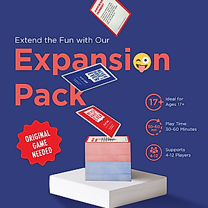 Never Have I Ever Card Game - Expansion Pack One, The Ultimate Adult Party Game Starter Pack, Spice Up Your Next Game Night, Pregame, or Icebreaker, Includes Wild and Hilarious Prompts, Ages 17+