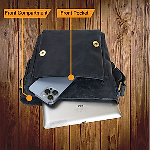 SKiDE Mens Crossbody Leather Sling Bag for Men | Shoulder Sling Travel Bags for Men | Vintage Sling Bag (Royal Blue)