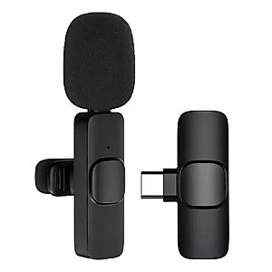 Professional Wireless Lavalier Microphone Type C for Laptop, Mobile, Android, PC, Tablet, Audio Recording, Omnidirectional, Plug and Play, for Interview Vlog Podcast TikTok Social Media
