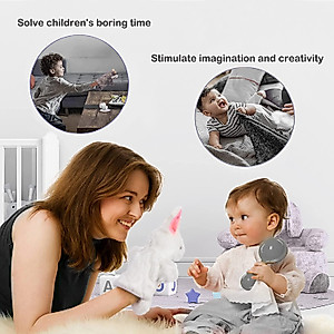 RONIAVL Animal Hand Puppets Plush Toy Birthday Party Favor Supplies for Storytelling Teaching Role-Play Stimulate Imagination Hand Puppets for Children (Green Parrot)