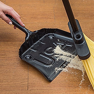 CFS 3623603 Flo-Pac Steel Metal Dustpan, 12" Length, Black