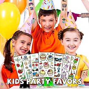 EMOME 600+ Mix Styles Glow Kids Tattoos for Party Supplies,Luminous Temporary Tattoos Stickers for Girls Boys,Fake Tattoos Kids Birthday Party Favors (56 Sheets)